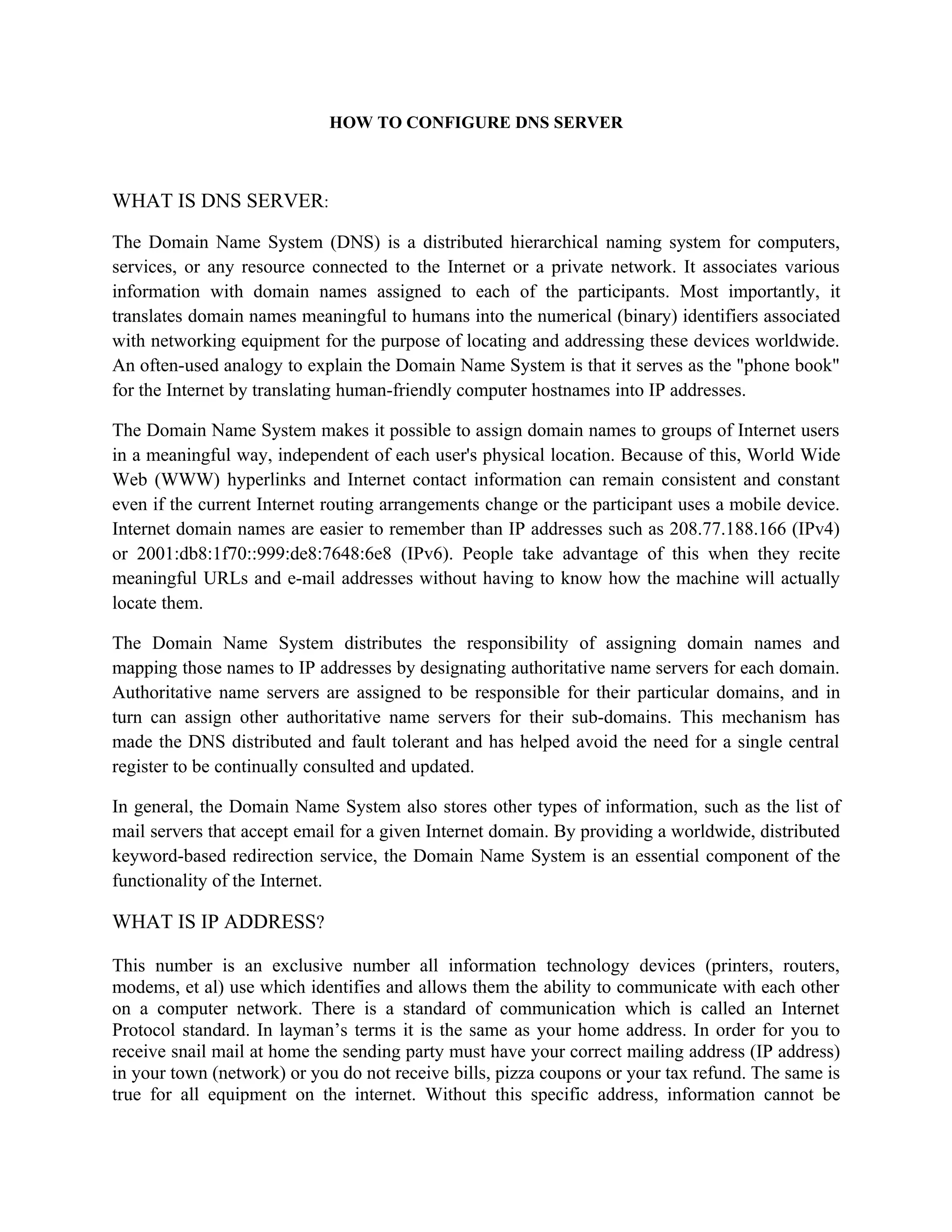 How to configure dns server(2) | DOC