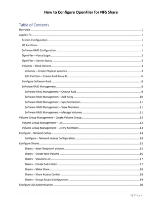 How to Configure OpenFiler for NFS Share | PDF