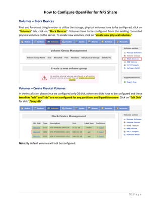How to Configure OpenFiler for NFS Share | PDF