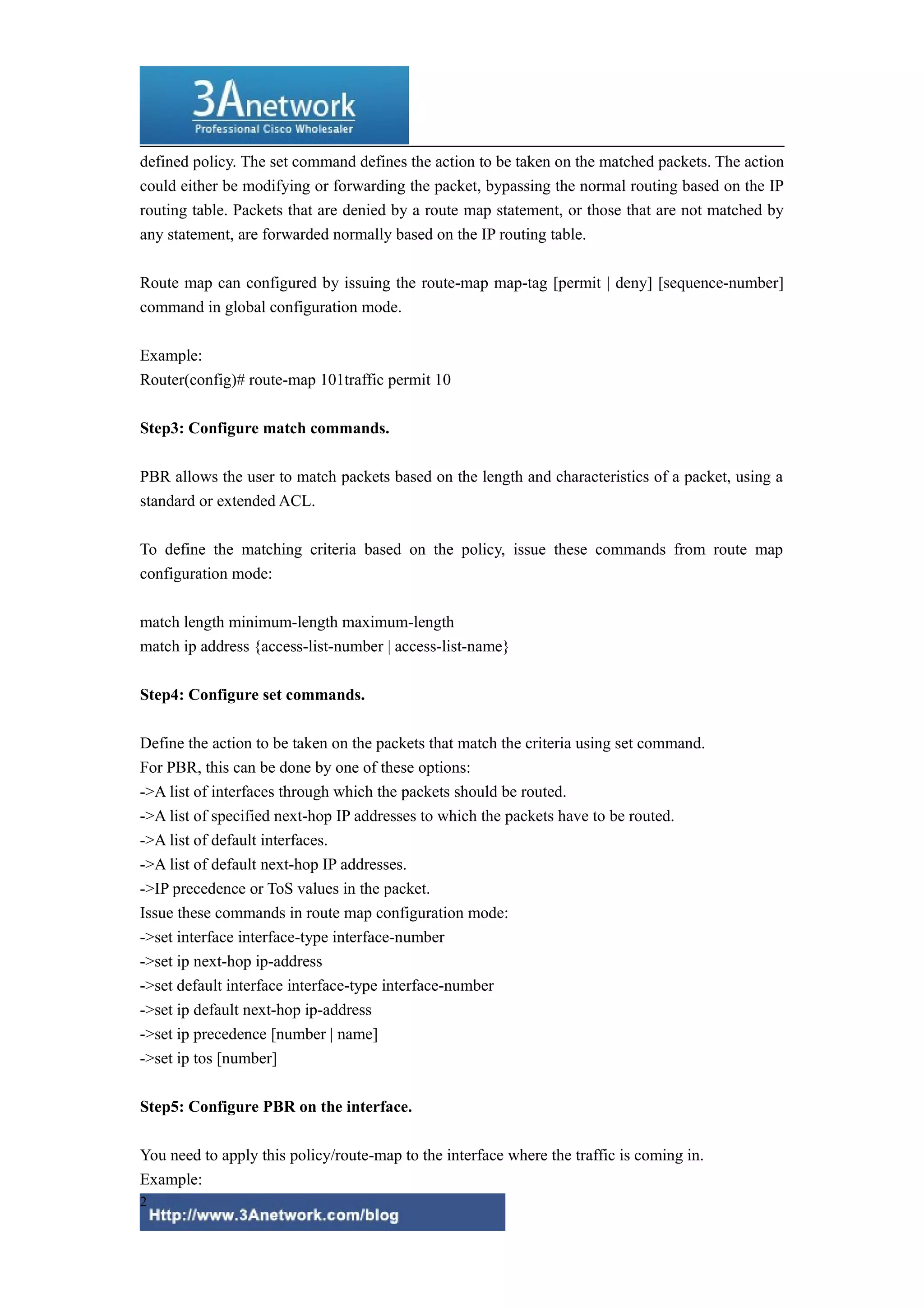 How to configure pbr (policy based routing) | DOC