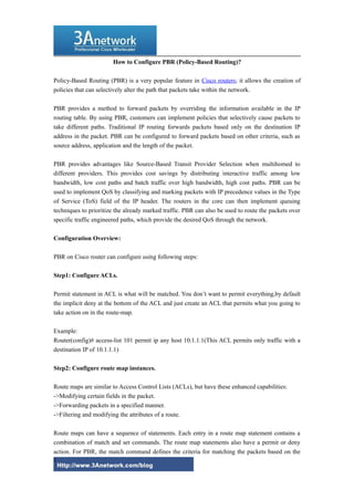 How to configure pbr (policy based routing) | DOC