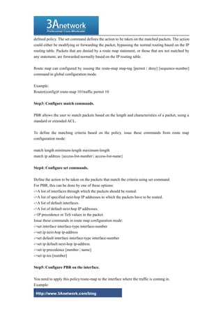 How to configure pbr (policy based routing) | DOC