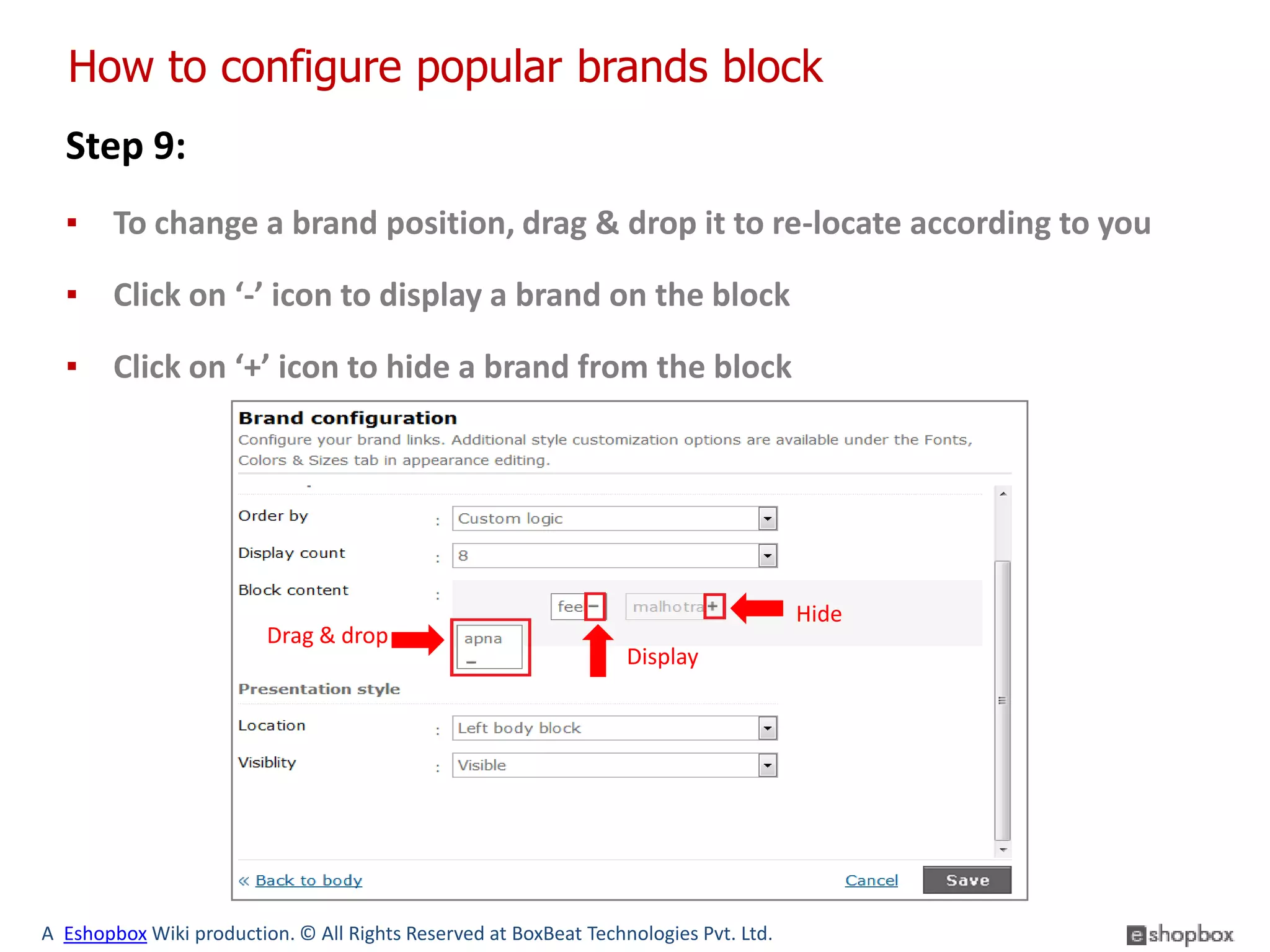 How to configure popular brands block | PPT