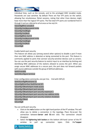 How to configure port security in cisco switch | DOCX