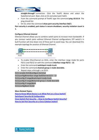 How to configure port security in cisco switch | DOCX