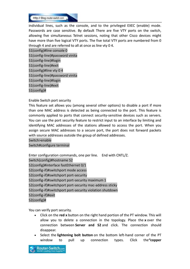 How To Configure Port Security In Cisco Switch
