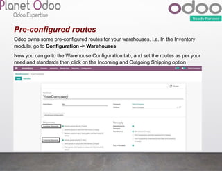 How to configure routes, procurement & push rules in odoo 13 | PPT