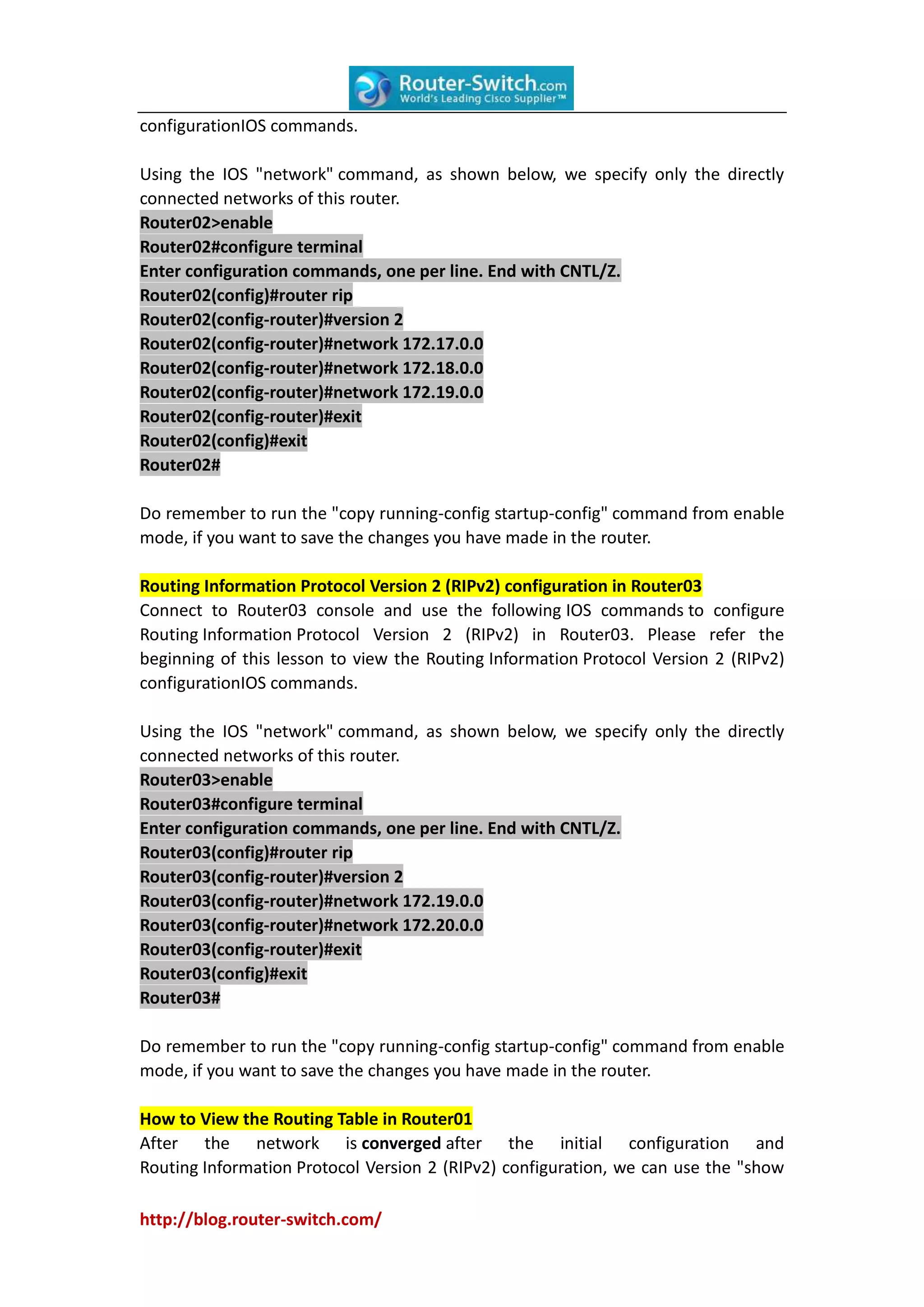 How to Configure Routing Information Protocol (RIP) | DOCX