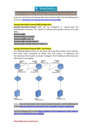 How to Configure Routing Information Protocol (RIP) | DOCX | Computer Networking | Computing