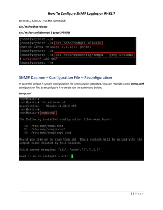 How To Configure SNMP Logging on RHEL 7 | PDF