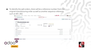 How to Configure Split & Merge Manufacturing Orders in Odoo 17 Manufacturing | PPT