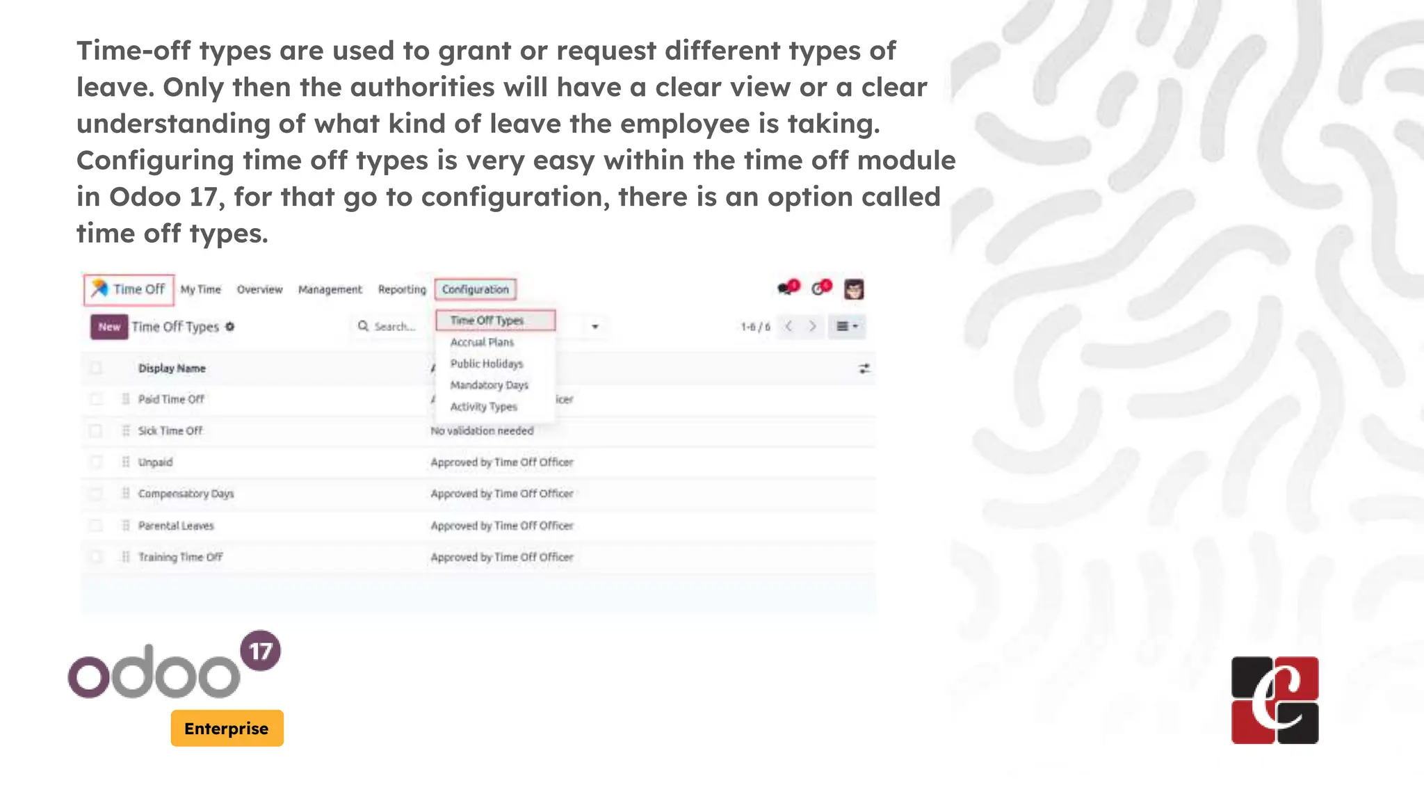 How to Configure Time Off Types in Odoo 17 | PPT