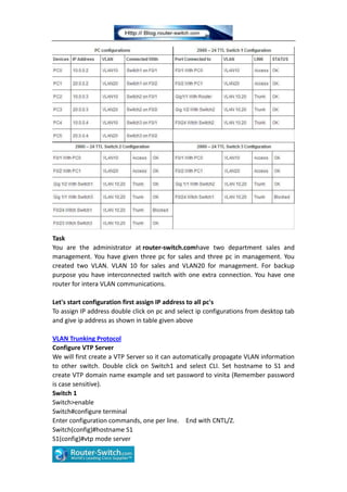 How to configure vlan, stp, dtp step by step guide | DOCX
