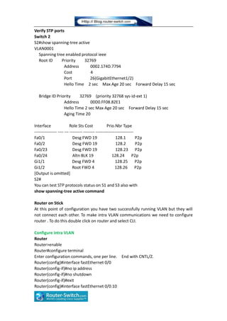 How to configure vlan, stp, dtp step by step guide | DOCX