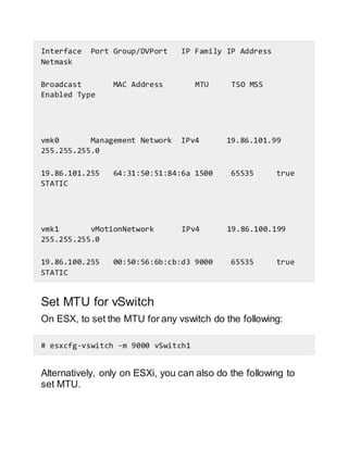 How to configure v mware v switch from esx-esxi command line | DOCX