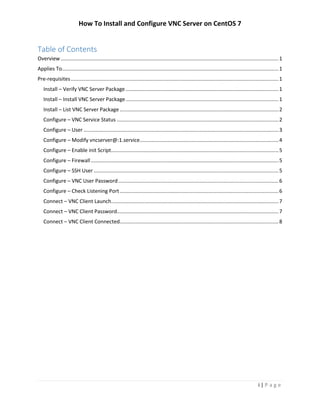 How To Configure VNC Server on CentOS 7 | PDF | Operating Systems | Computer Software and ...