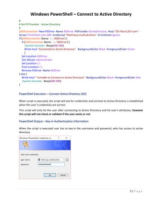 How To Connect To Active Directory PowerShell | PDF