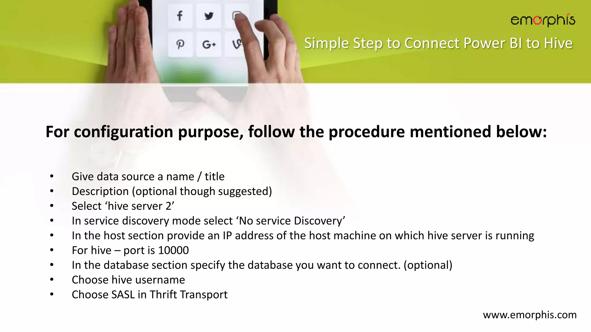 How to Connect Microsoft Power BI with Hive? | PPT