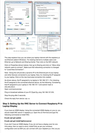 How to connect raspberry pi to laptop display: 4 steps | PDF