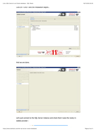 How to connect sql server to oracle server | PDF