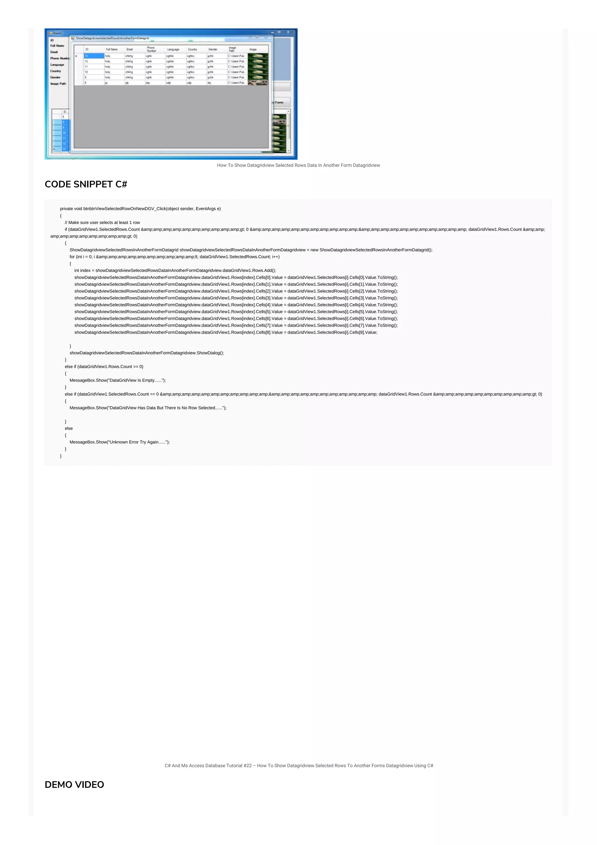 Crud How To Connect To Microsoft Access Database Insert Update Delete Clear Print Export 