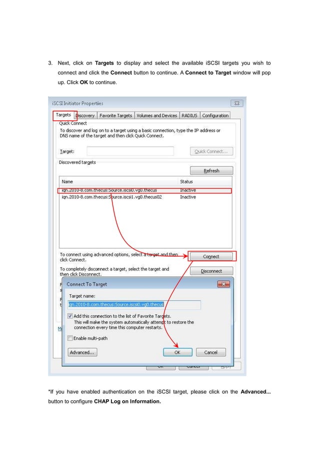 Howto connecttoaniscsi targetusingwindows | PDF | Free Download