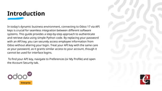 How to Connect With Odoo 17 Using API Key | PPTX
