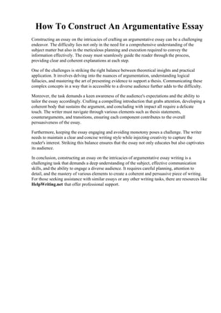 How To Construct An Argumentative Essay.pdf
