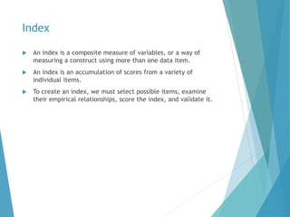 How to construct an index for social research | PPTX