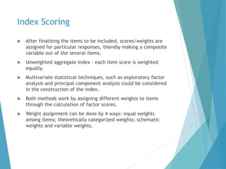 How to construct an index for social research | PPTX