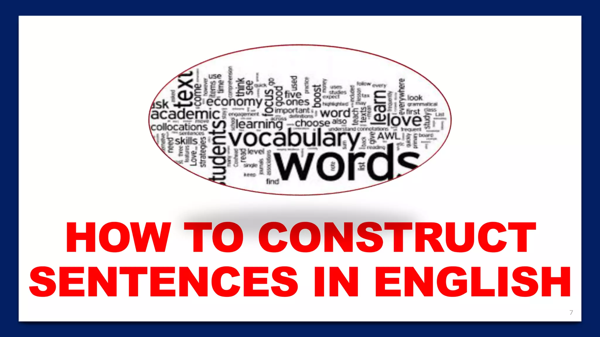 How to construct sentences in english | PPTX
