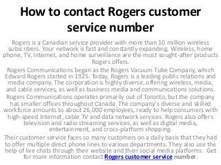 How to contact rogers customer service number