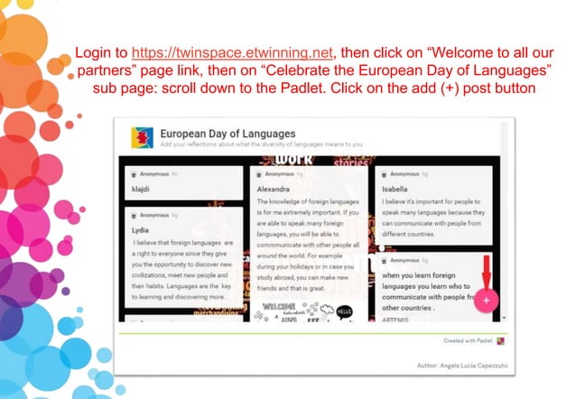 How to contribute to a padlet in twinspace | PPSX | Technology & Computing