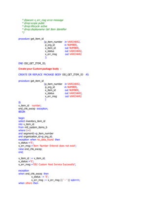 How to convert custom plsql to web services-Soap OR Rest | DOCX | Computing | Technology & Computing