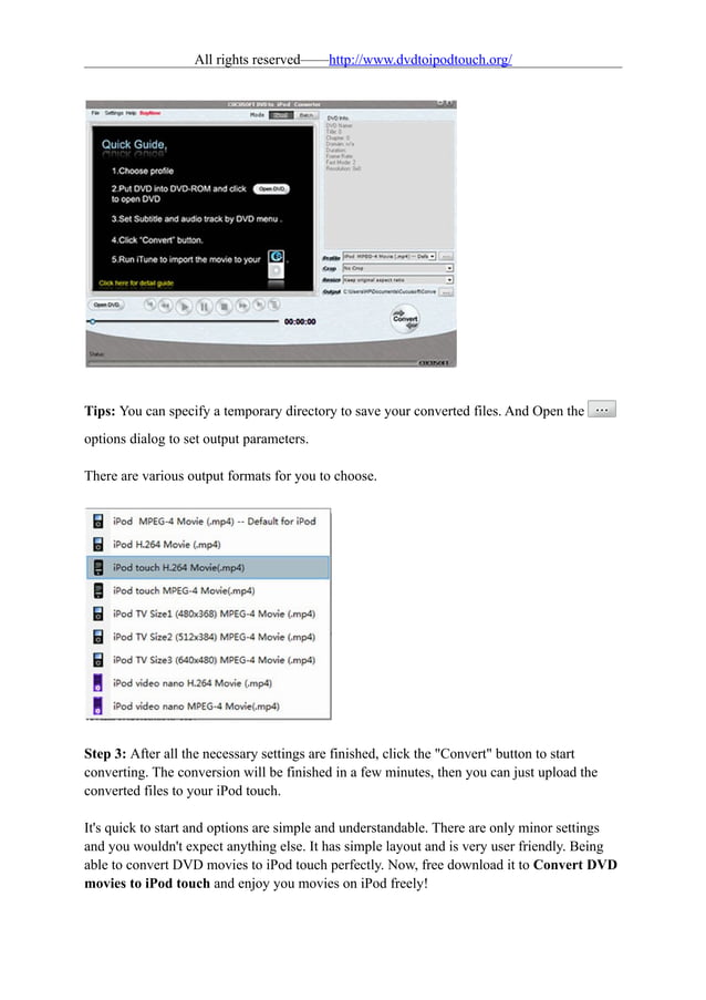 How to convert dvd movies to ipod touch | PDF