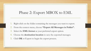Convert MBOX Files to EML Format In Few Simple Steps | PPT