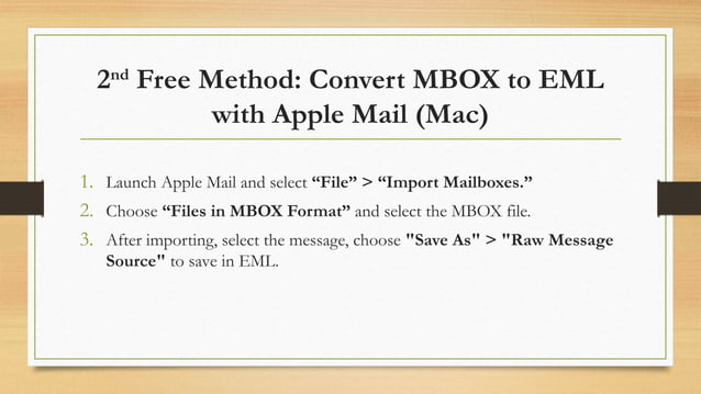 Convert MBOX Files to EML Format In Few Simple Steps | PPT