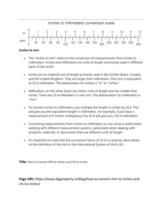 How to Convert MM to Inches and CM to Inches.pdf | Physics | Science