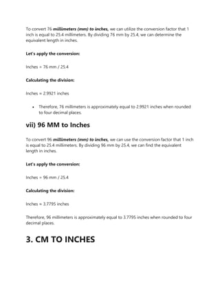 How to Convert MM to Inches and CM to Inches.pdf | Physics | Science