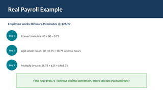 How to Convert Work Hours to Decimal for Payroll | PPTX