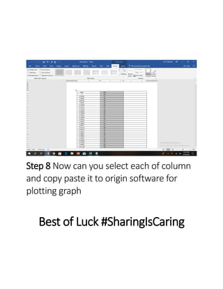 How to Convert XRD, FTIR File Data to Word Table in Order to Draw Plot ...