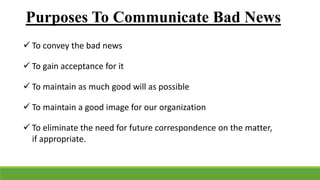How to communicate bad newz effectively??? | PPT