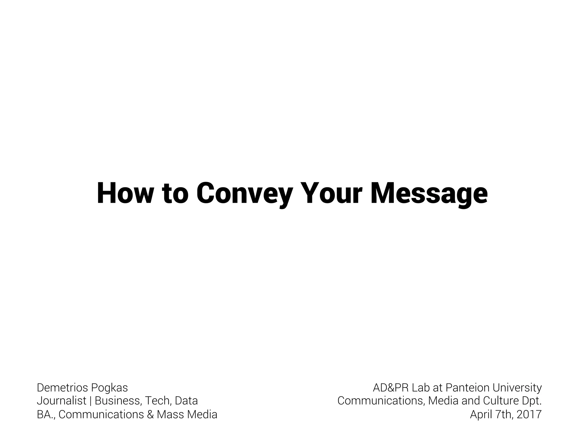 How to Convey Your Message | PDF