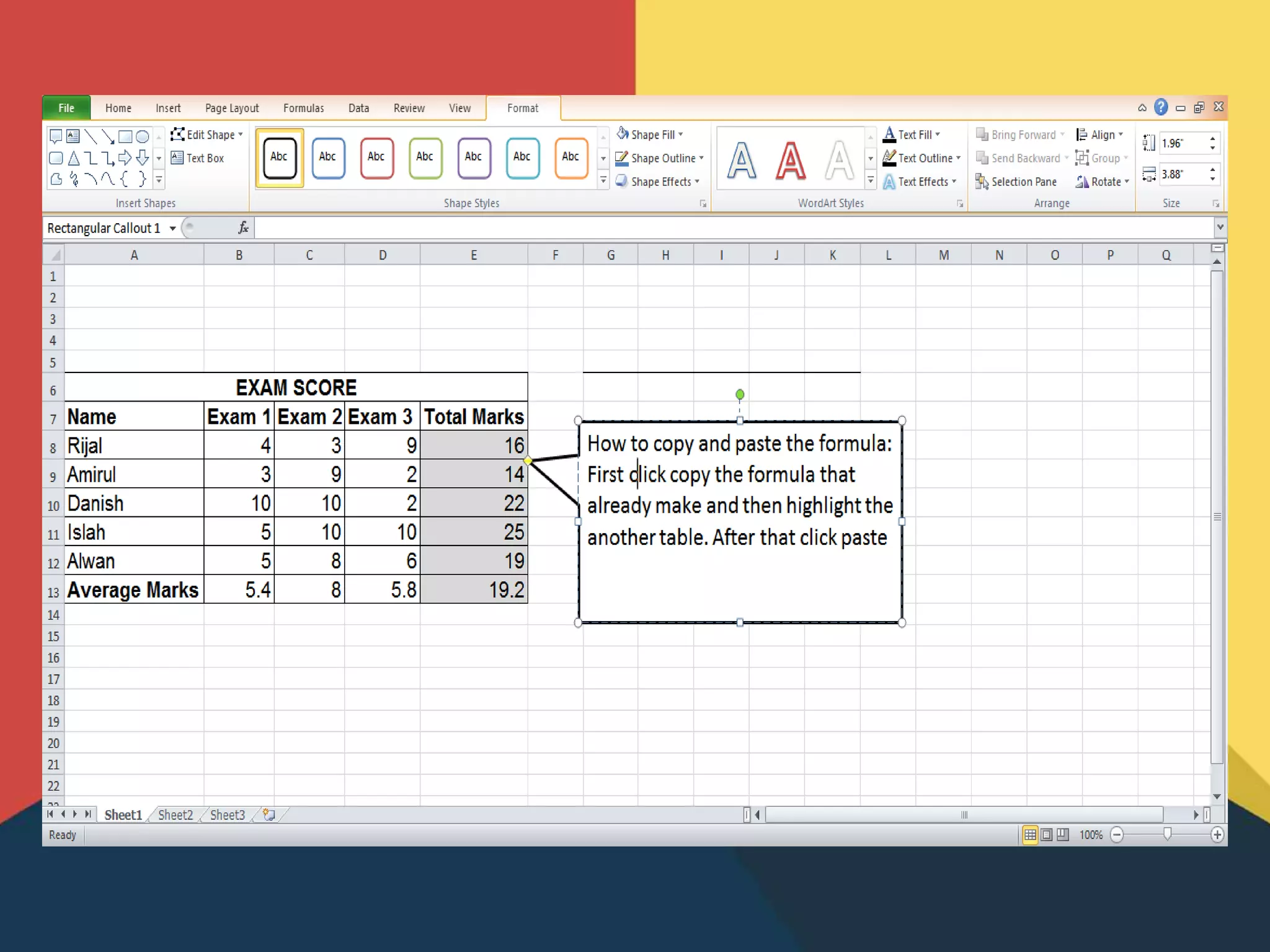 How to copy and paste the formula and to picture on texture fill | PPT