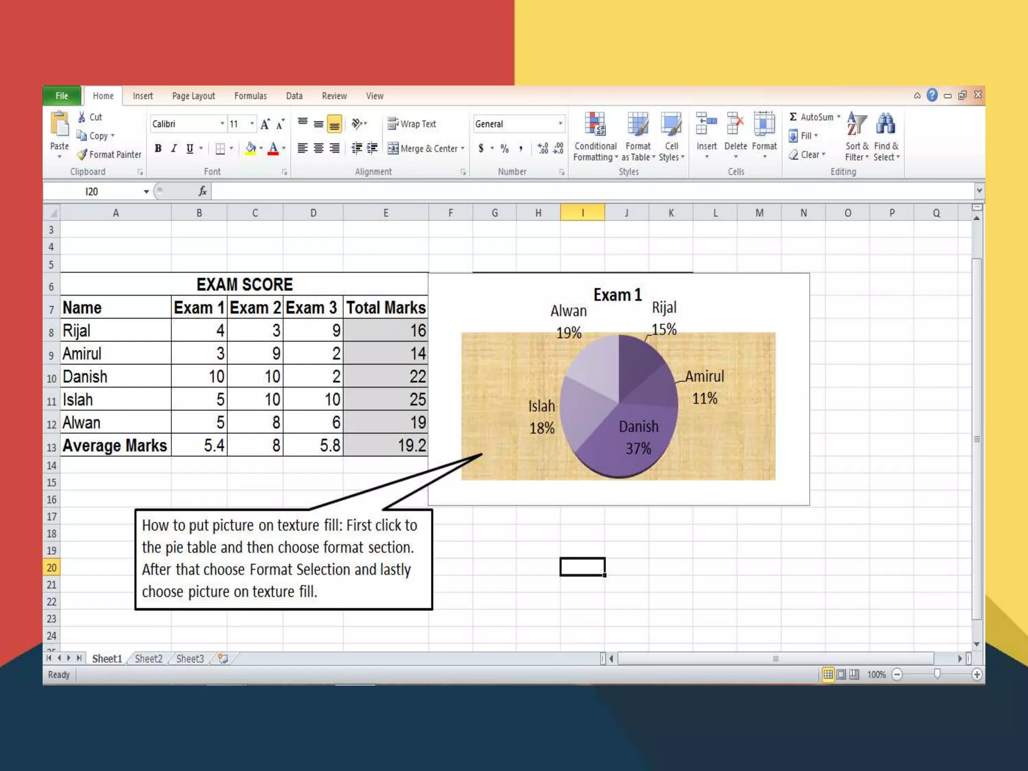 How to copy and paste the formula and to picture on texture fill | PPT