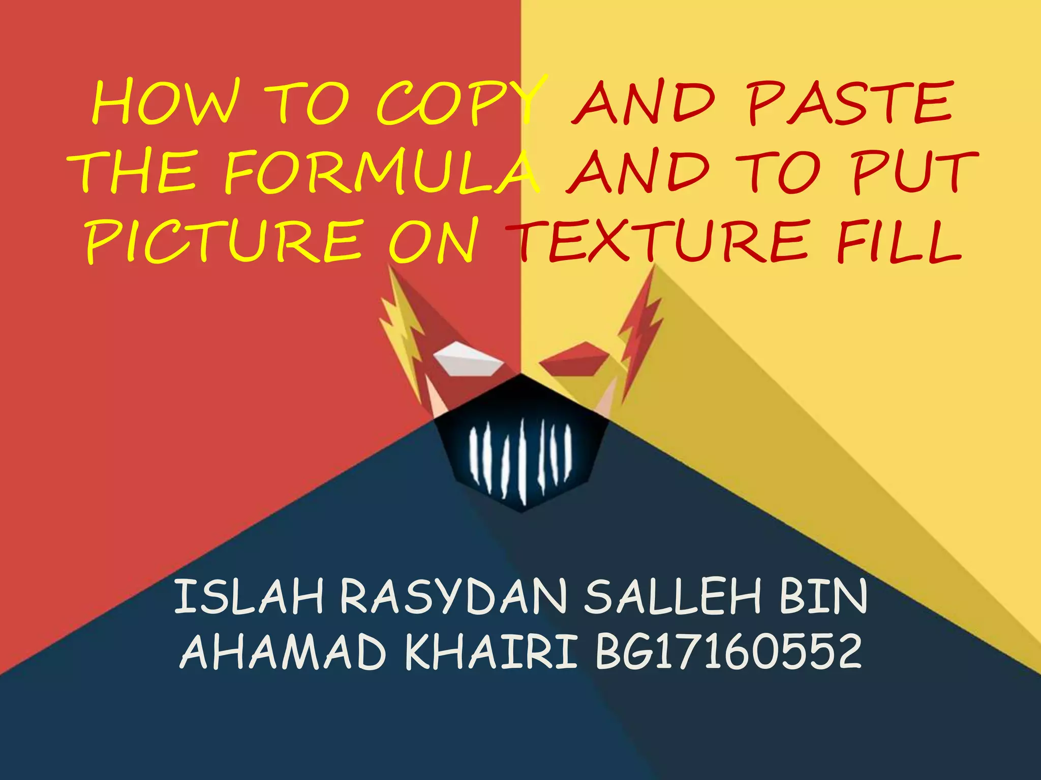 How to copy and paste the formula and to picture on texture fill | PPT
