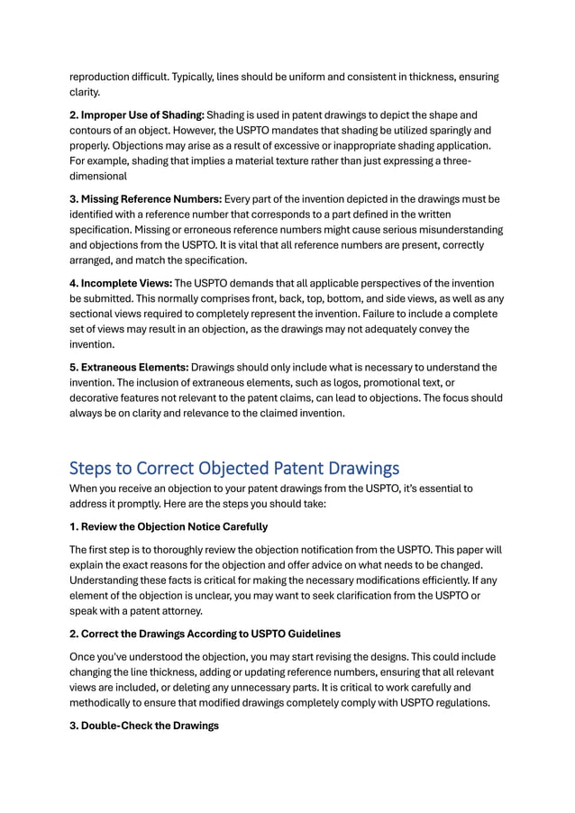 How to Correct Objected Patent Drawings and Ensure USPTO Compliance | InventionIP | PDF