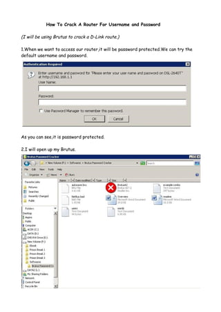How to crack a router for username and password | PDF