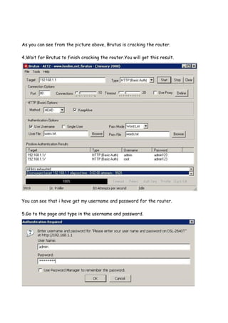 How to crack a router for username and password | PDF