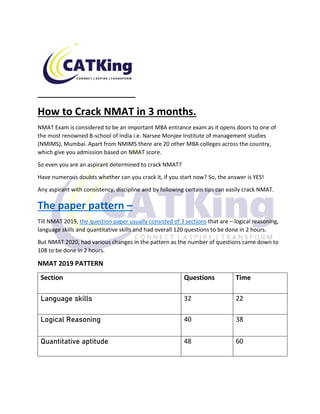How to crack nmat in 3 months | PDF